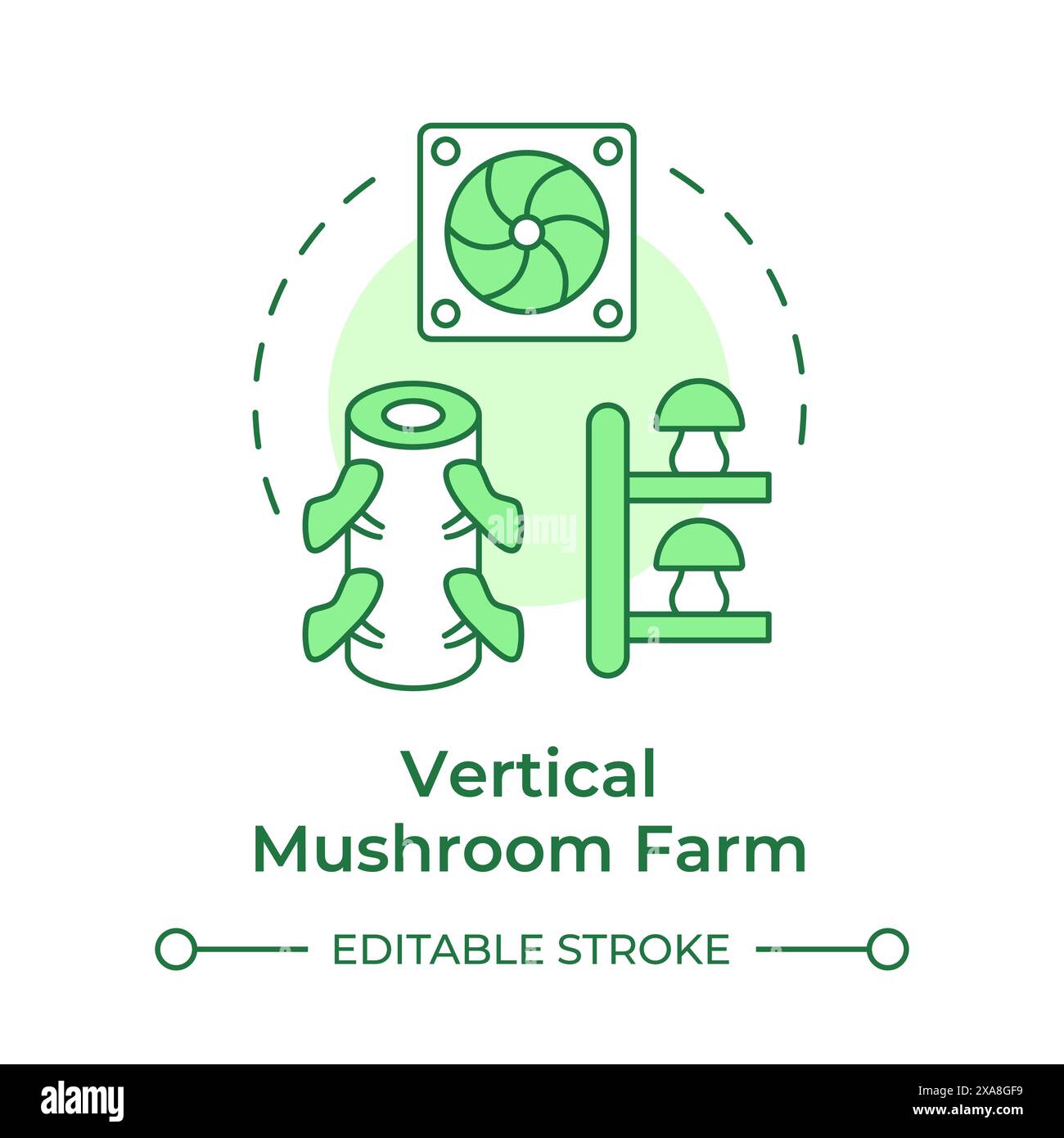 Vertical mushroom farm soft green concept icon Stock Vector Image & Art ...