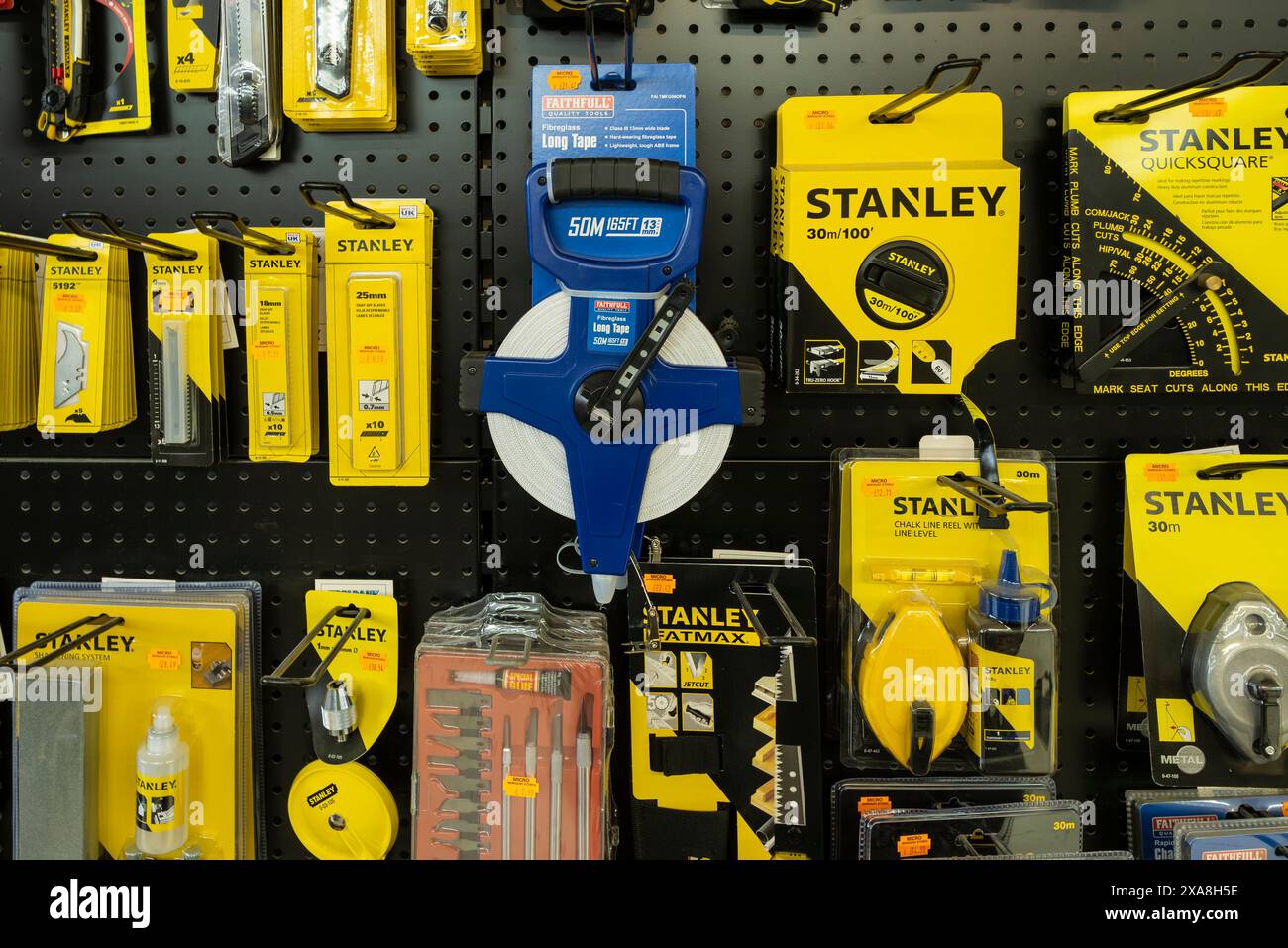 Items tools for sale on display inside a DIY trade centre shop store in ...