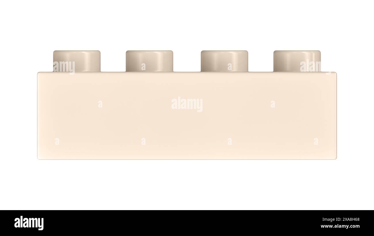 Ivory Lego Block Isolated on a White Background. Close Up View of a ...