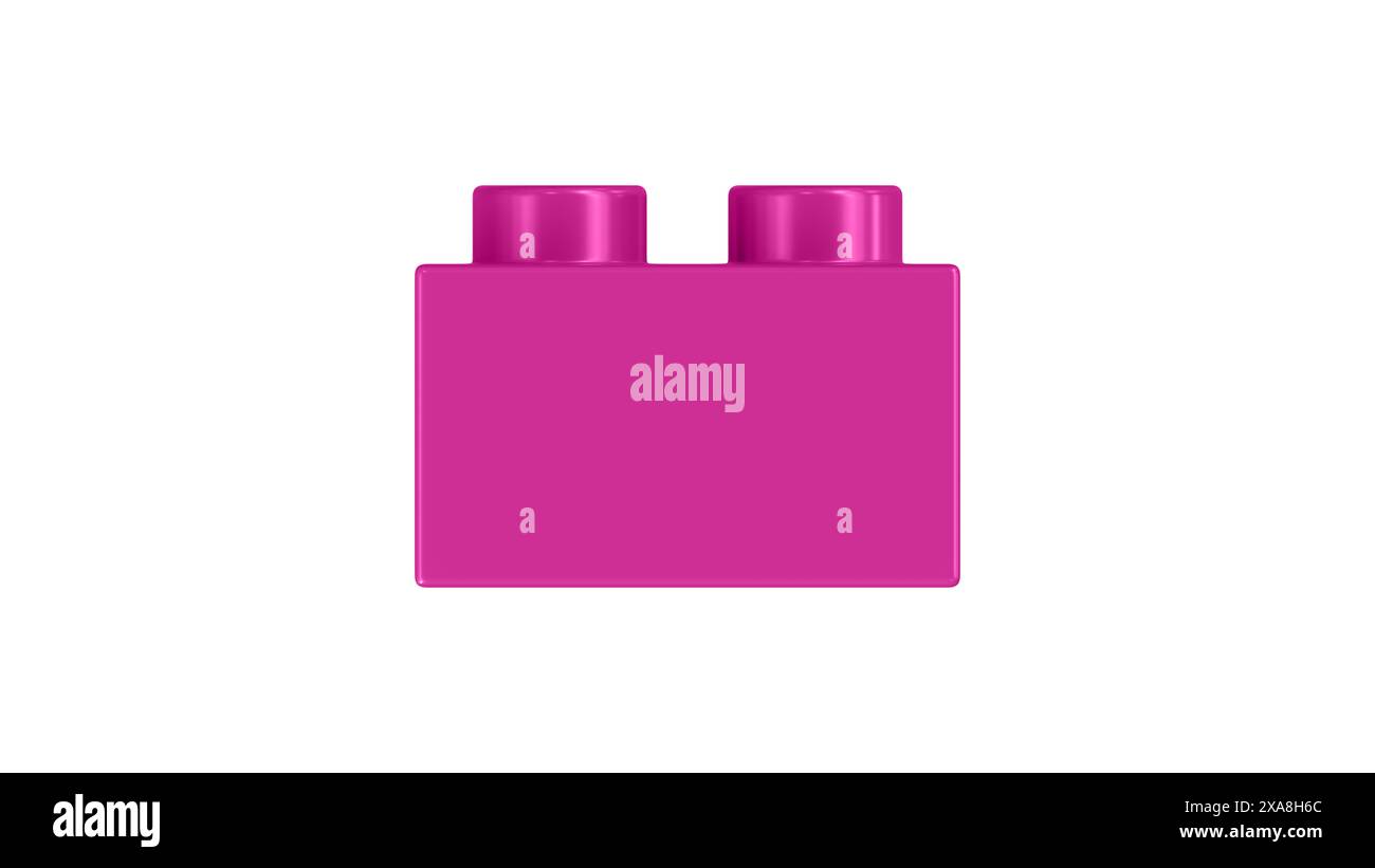 Fuchsia Lego Block Isolated on a White Background. Close Up View of a ...