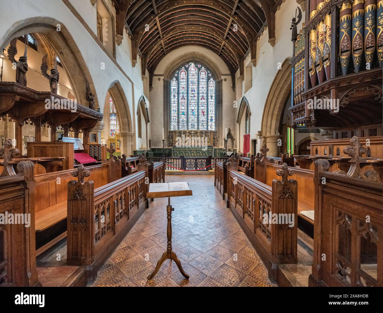 Interior of St John the Baptist, the parish church of Cirencester in ...