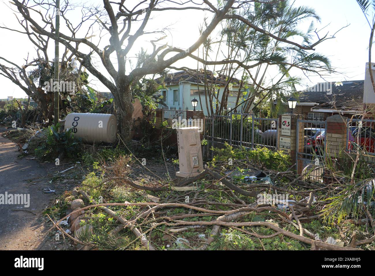 Durban, KwaZulu Natal, South Africa - June 4 2024: Tornado damage to ...