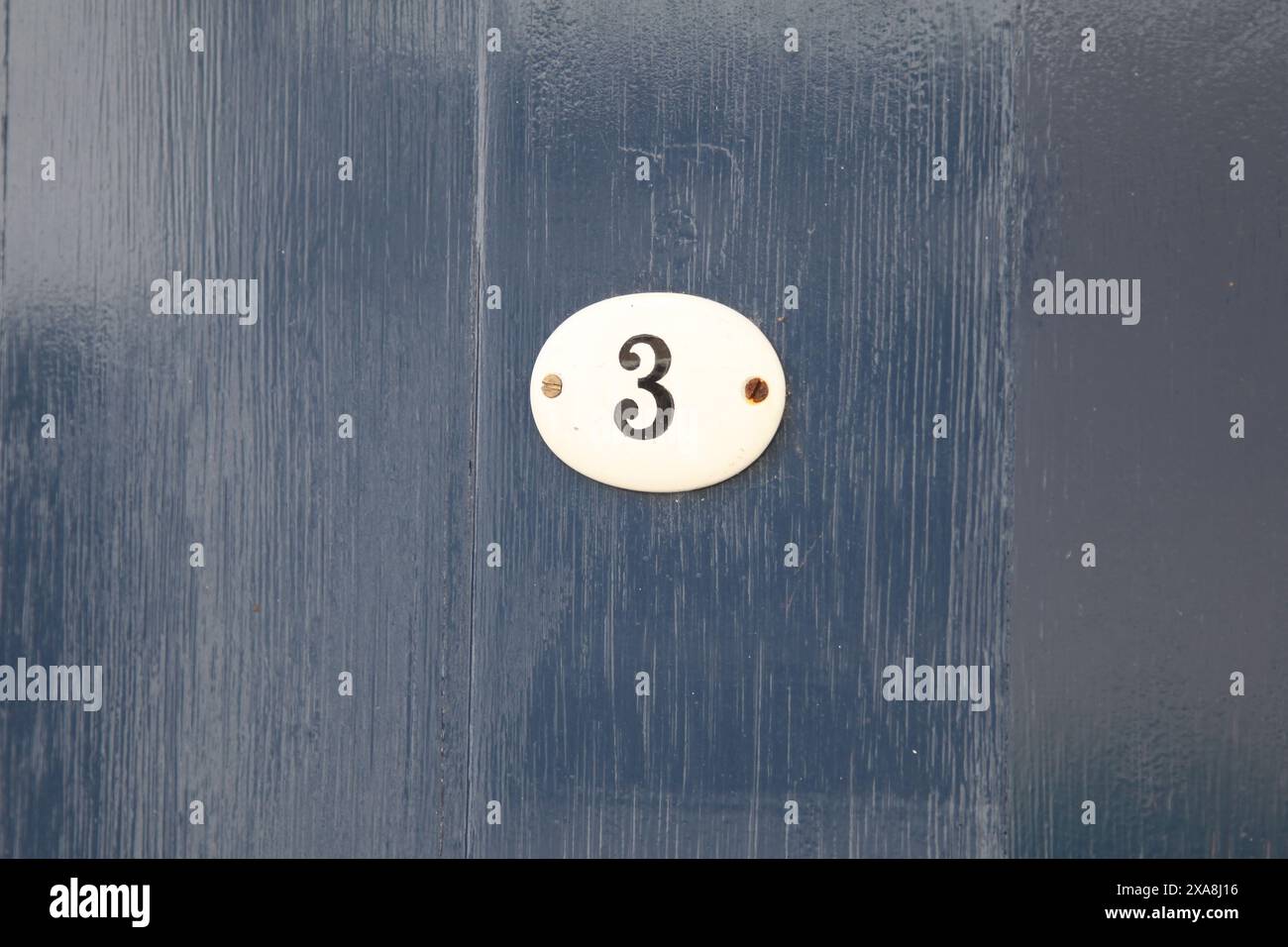 Number 3, Cottage house numbers, St. Ives, Cornwall, England, UK, 2024 ...