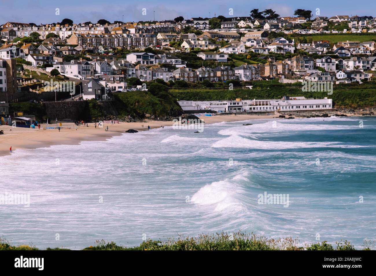 Waves at Porthmeor Beach, St. Ives, Cornwall, England, UK, 2024 Stock Photo - Alamy