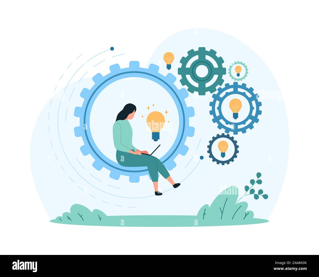 Woman moving gear Stock Vector Images - Alamy