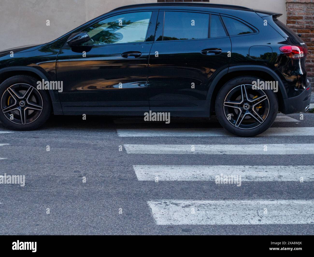 Cremona, Italy - May 27th 2024 Highlighting the common traffic ...