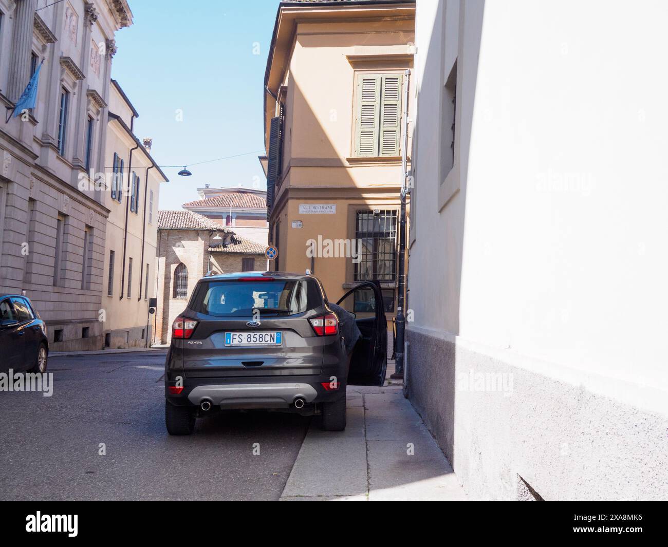 Cremona, Italy - May 27th 2024 Highlighting the common traffic ...