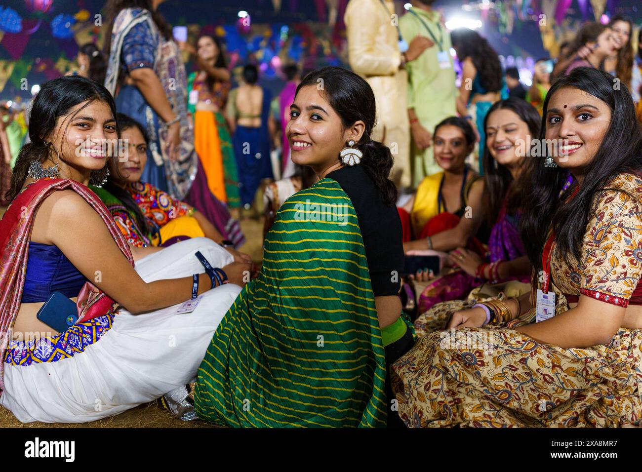 Baroda, India - 17th October 2023: Indian people in traditional sari ...