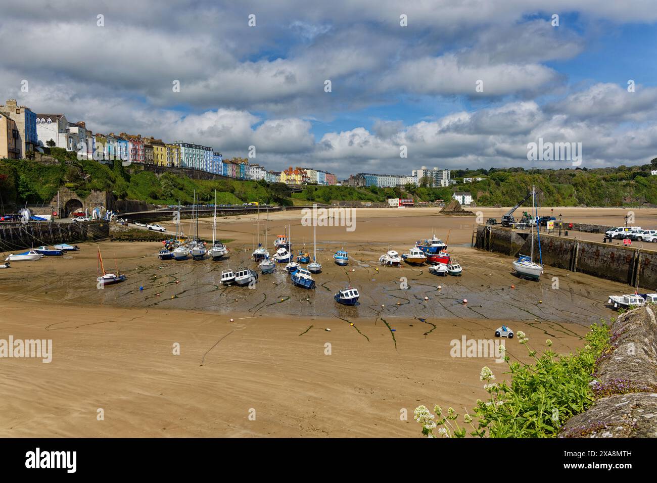 Tenby coloured houses and church hi-res stock photography and images ...