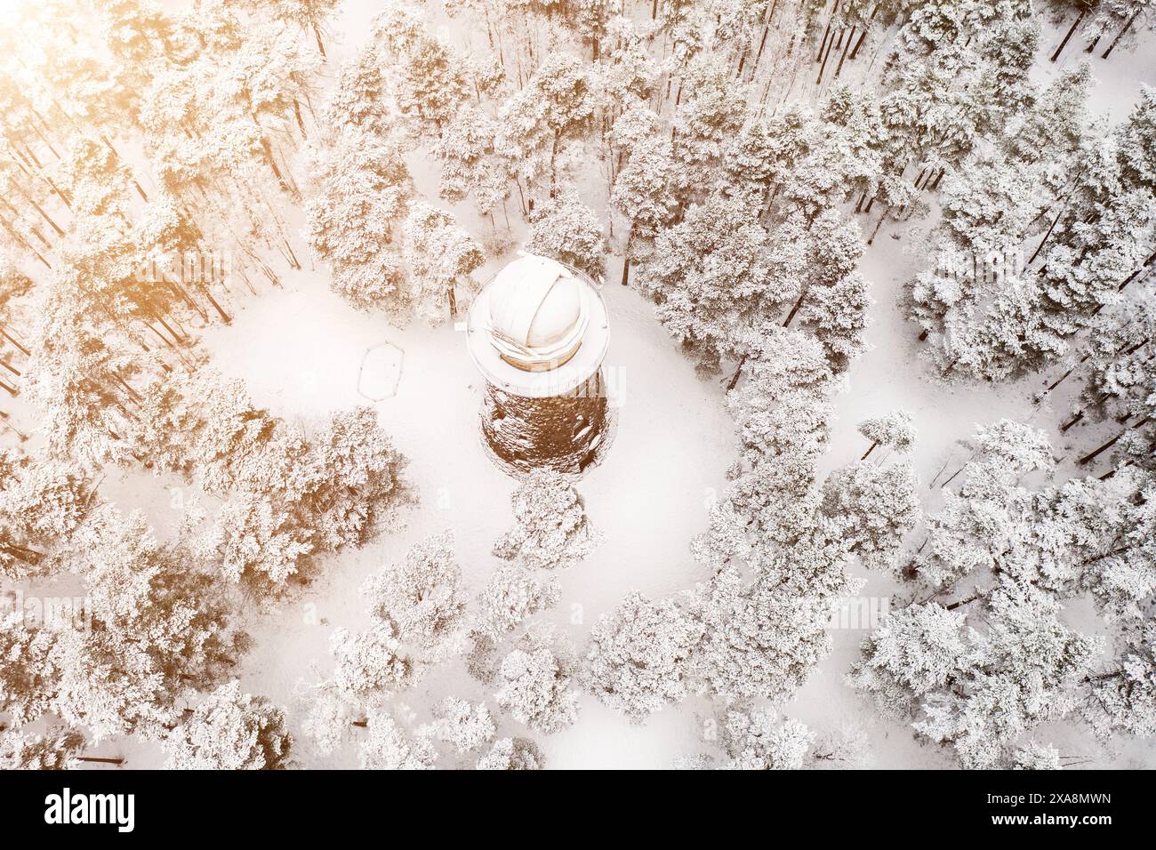 Old observatory tower in the Glen park. Tallinn, Estonia Stock Photo ...