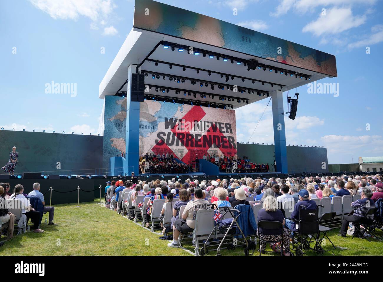 A huge stage is built for a D-Day national commemoration event in ...
