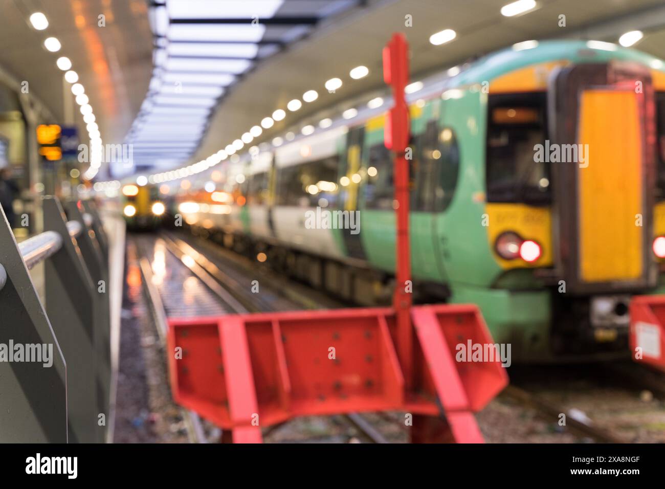 Red train buffer stop hi-res stock photography and images - Alamy