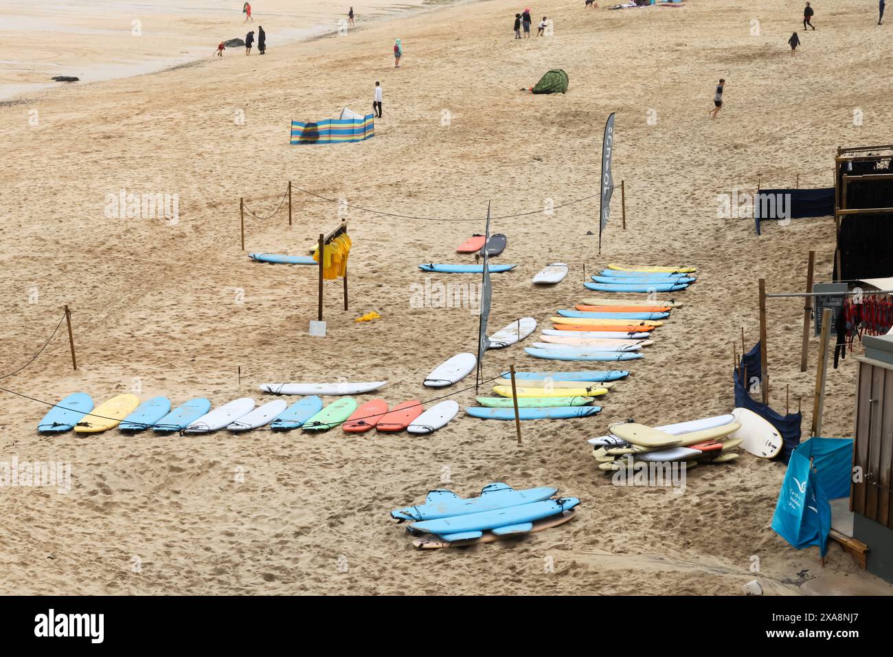 Surf School Porthmeor Beach, St. Ives, Cornwall, England, UK, 2024 ...