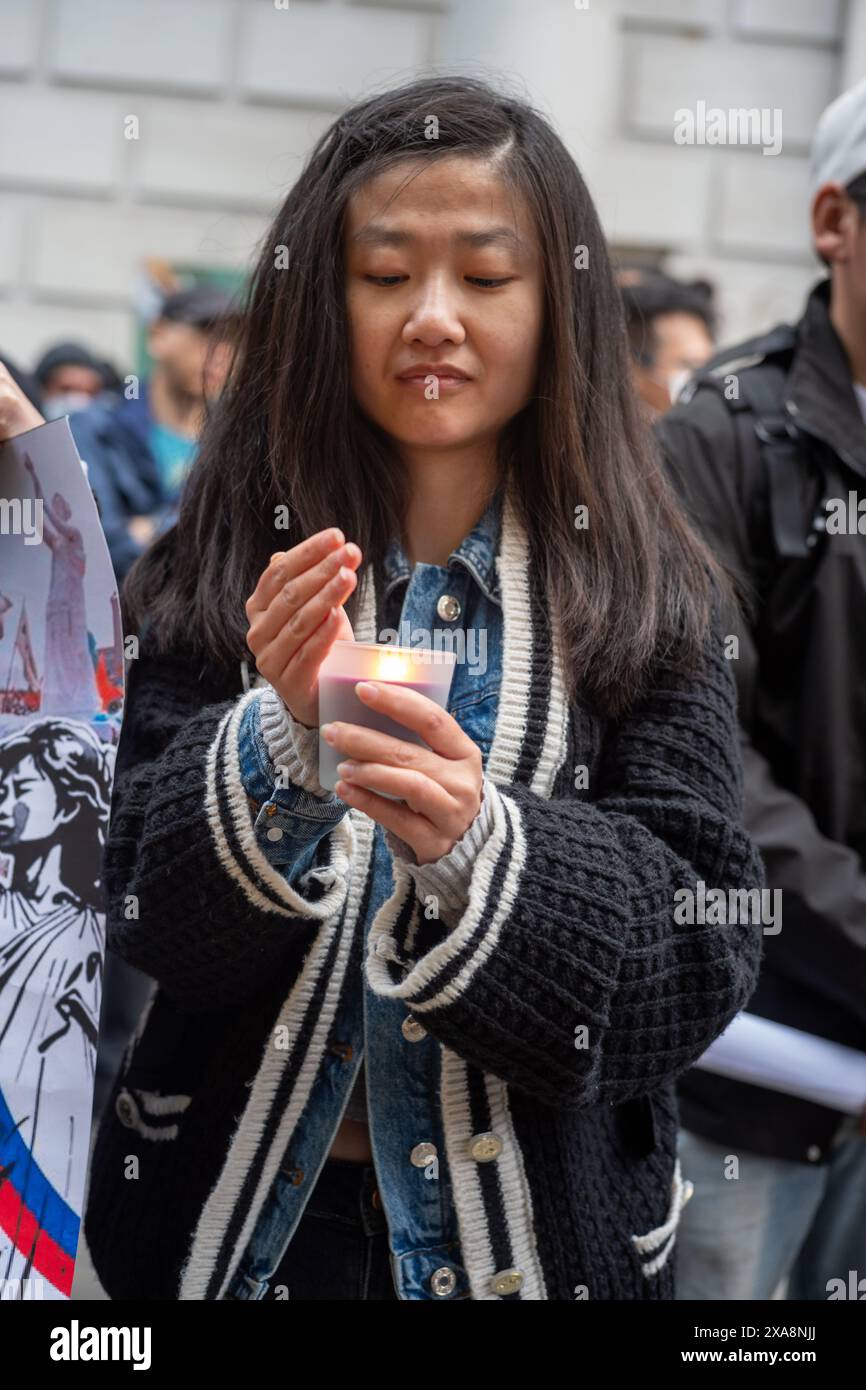 London / UK 04 June 2024. The vigil was marked with speeches recounting ...