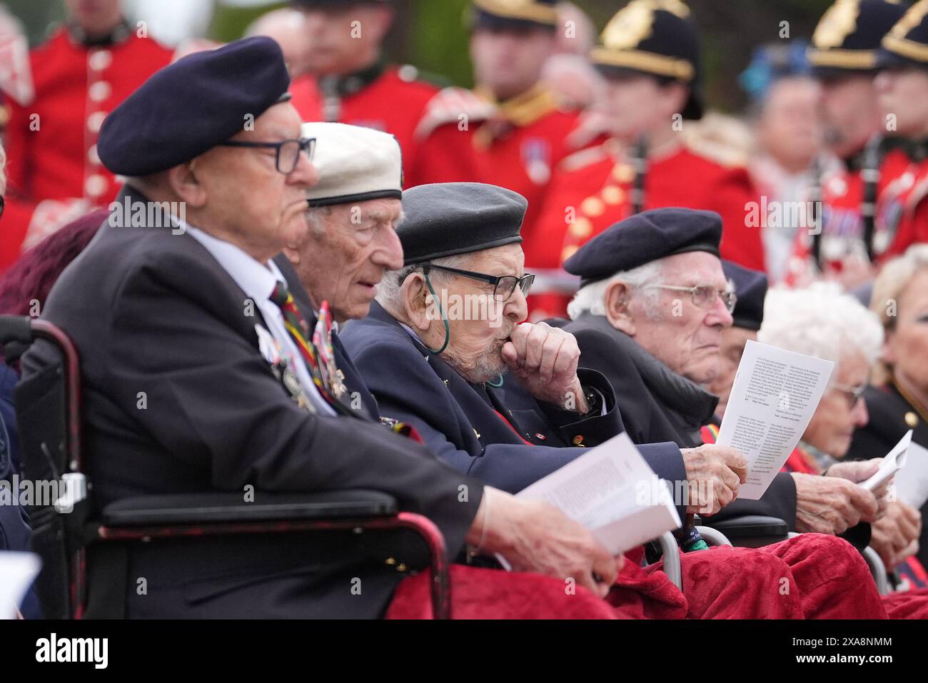 D-Day veterans Ken Hay, 98 (left) and Alec Penstone, 98 (second left ...