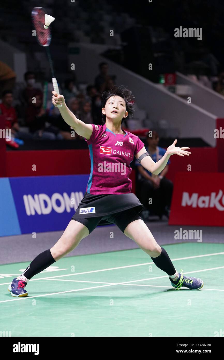 Jakarta, Indonesia. 5th June, 2024. Tomoka Miyazaki (JPN) Badminton ...