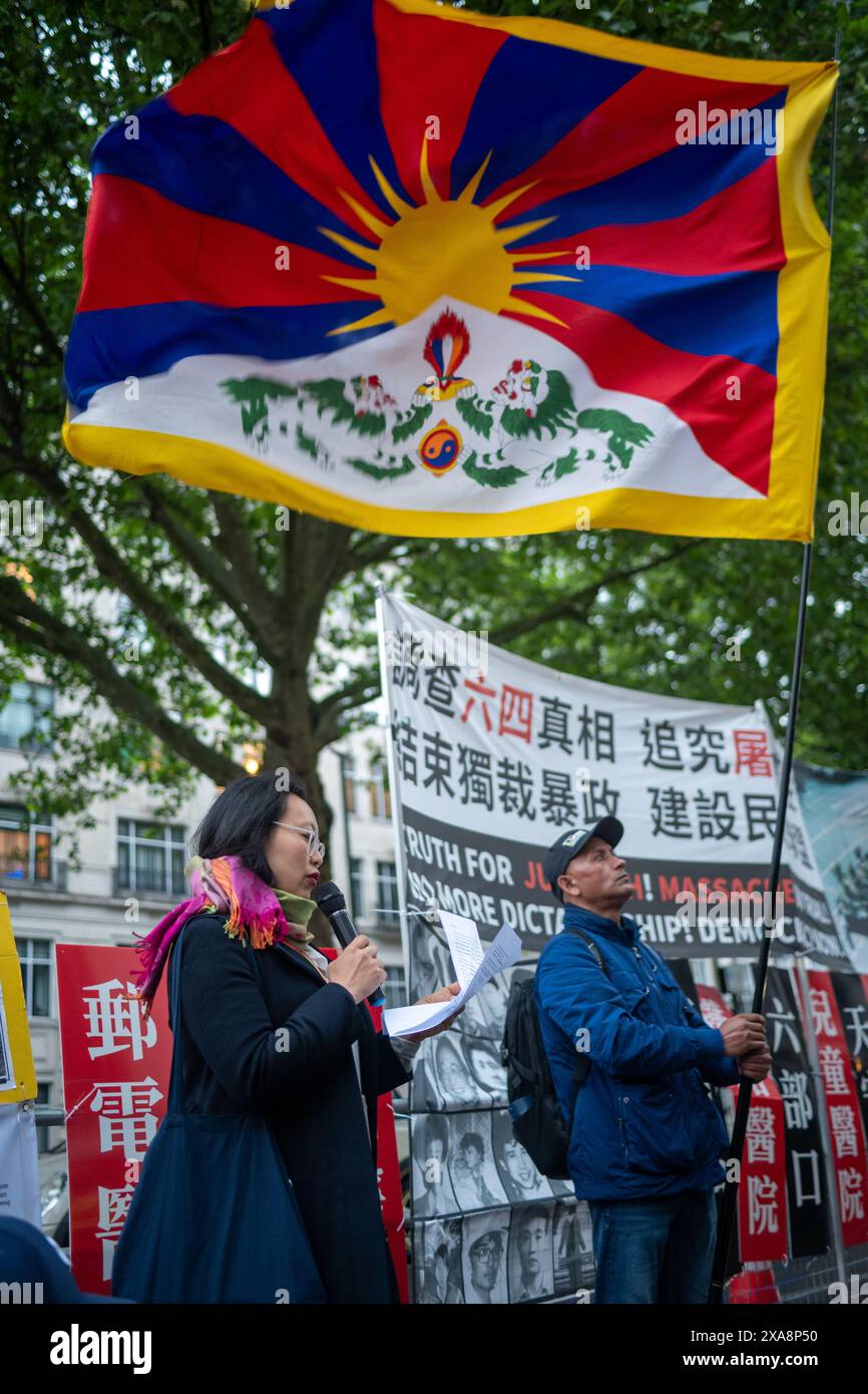 London / UK 04 June 2024. The vigil was marked with speeches recounting ...