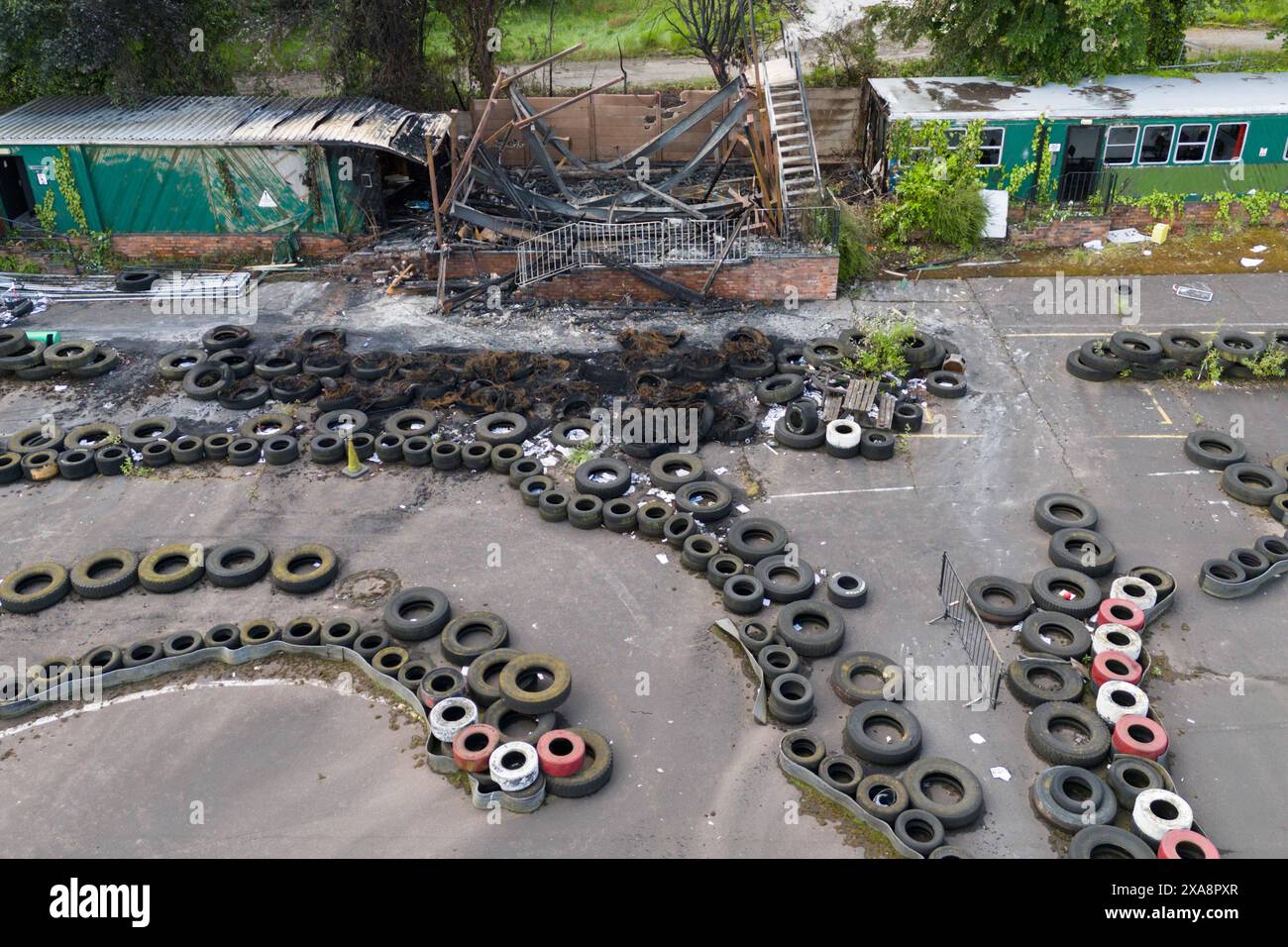A view of the damage at Birmingham Wheels race track, the location of ...