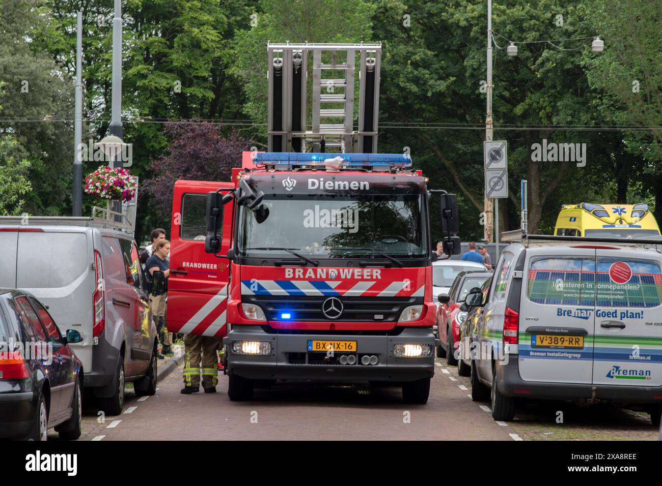 Front Side Fire Department Truck At Amsterdam The Netherlands 3-6-20214 ...