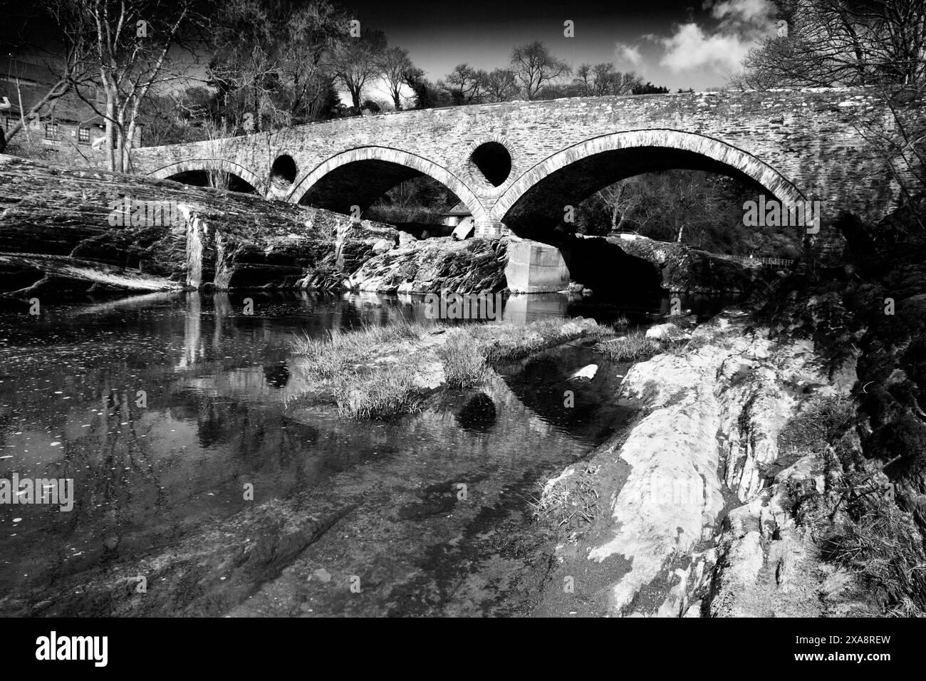 Cenarth Bridge is a single-carriageway three-arch rubble road bridge ...