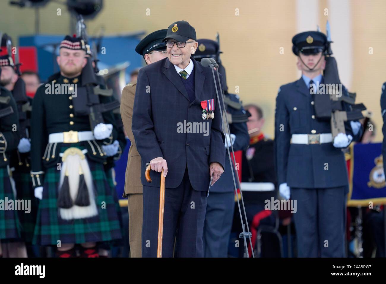 D-Day veteran Roy Haywood at the UK's national commemorative event for ...