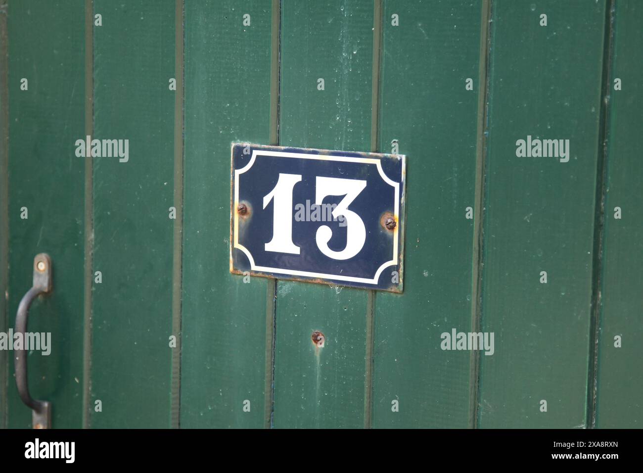 Number 13, cottage house numbers, St. Ives, Cornwall, England, UK, 2024 ...