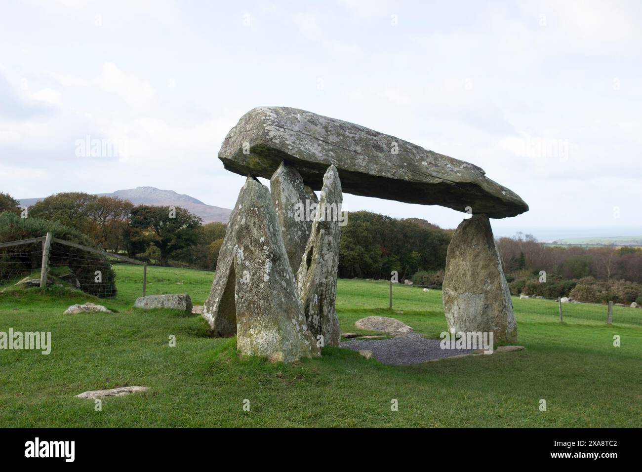 Pentre Ifan, a Neolithic dolmen/burial chamber of large stone slabs ...