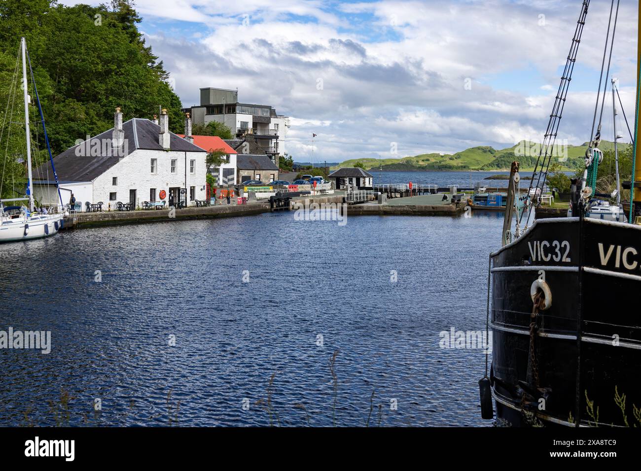 CRINAN ARGYLL & BUTE, SCOTLAND, UK, MAY 30. View of Crinan in Argyll ...