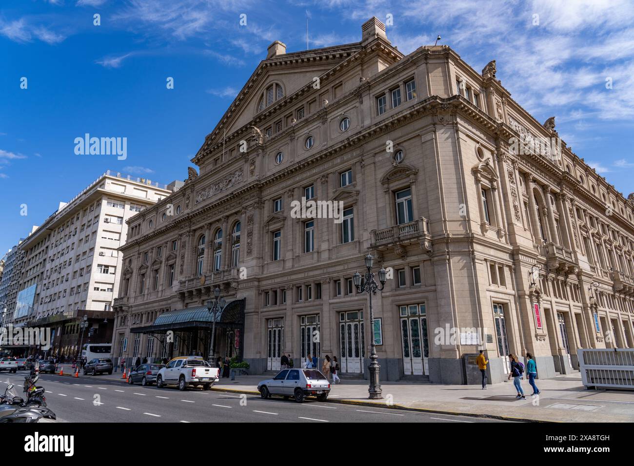 The rear elevation of the Teatro Colon opera house on Cerrito Street in ...