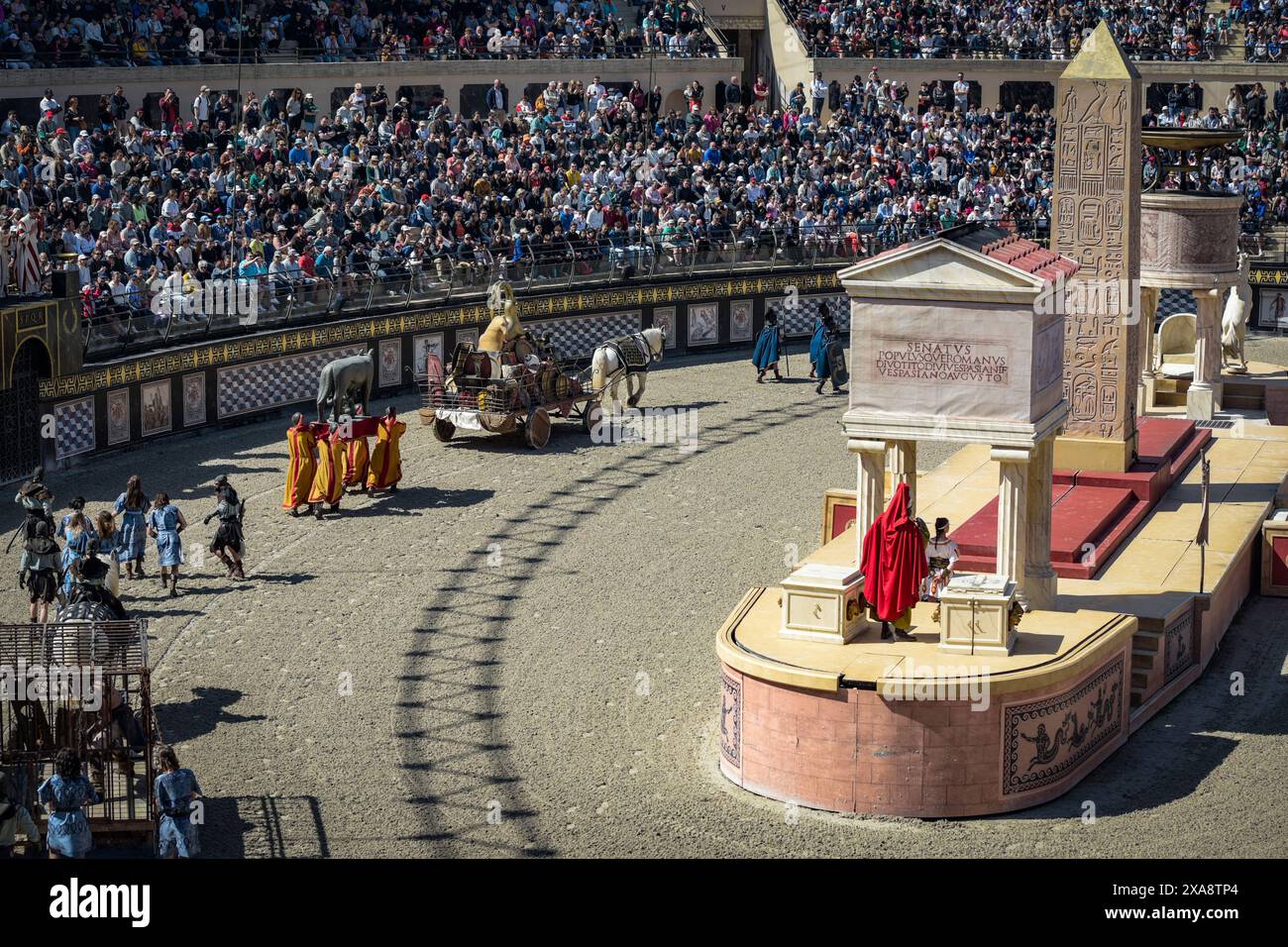 Les Epesses - France - 5th May 2024: view of a Roman circus show at Puy ...