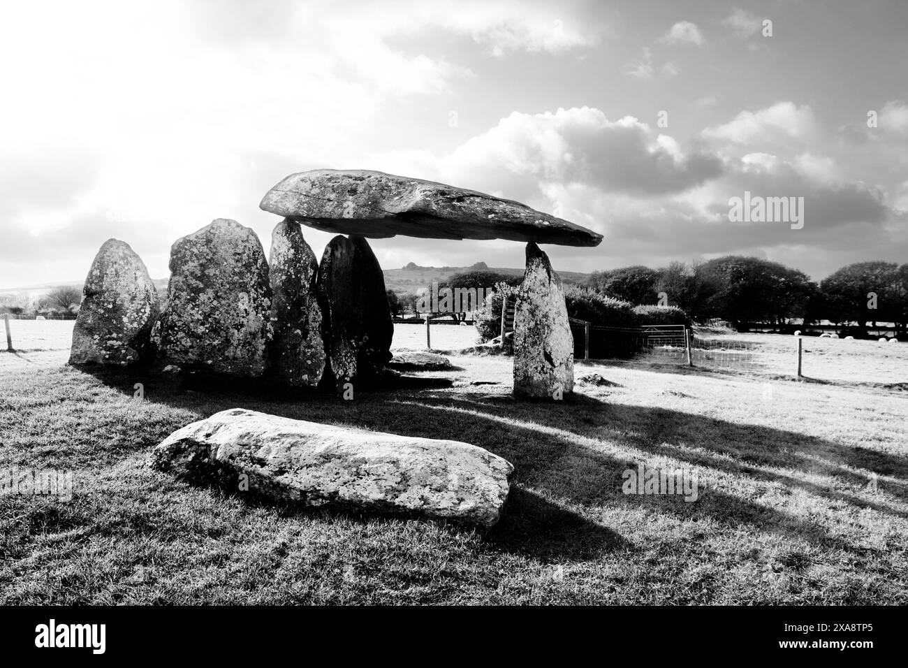 Pentre Ifan, a Neolithic dolmen/burial chamber of large stone slabs ...