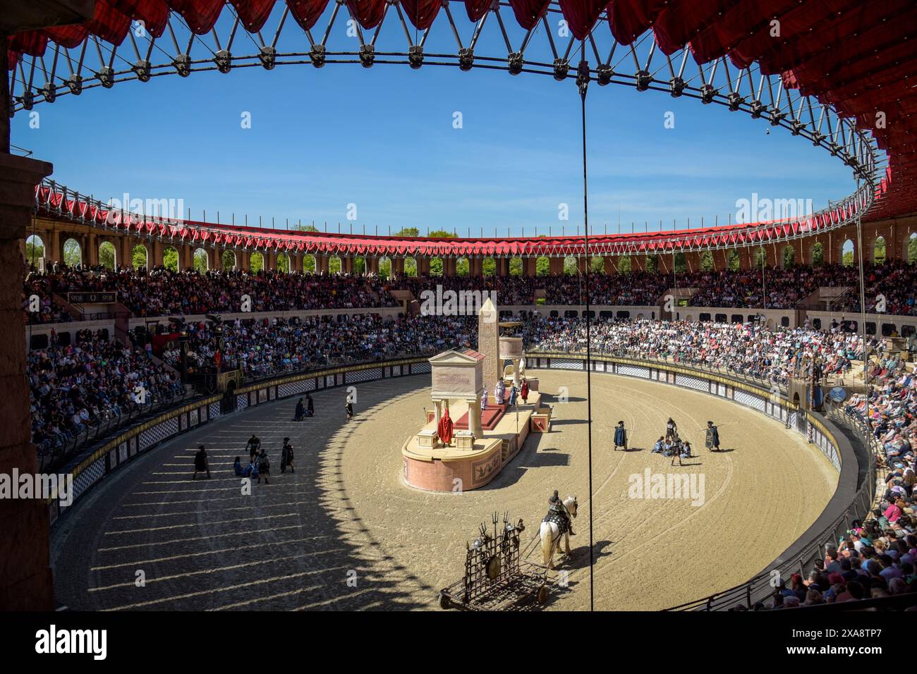 Les Epesses - France - 5th May 2024: view of a Roman circus show at Puy ...
