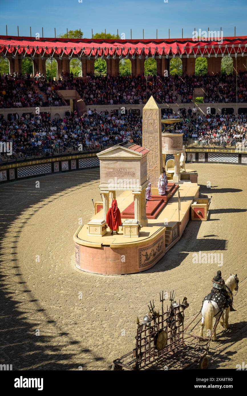 Les Epesses - France - 5th May 2024: view of a Roman circus show at Puy ...