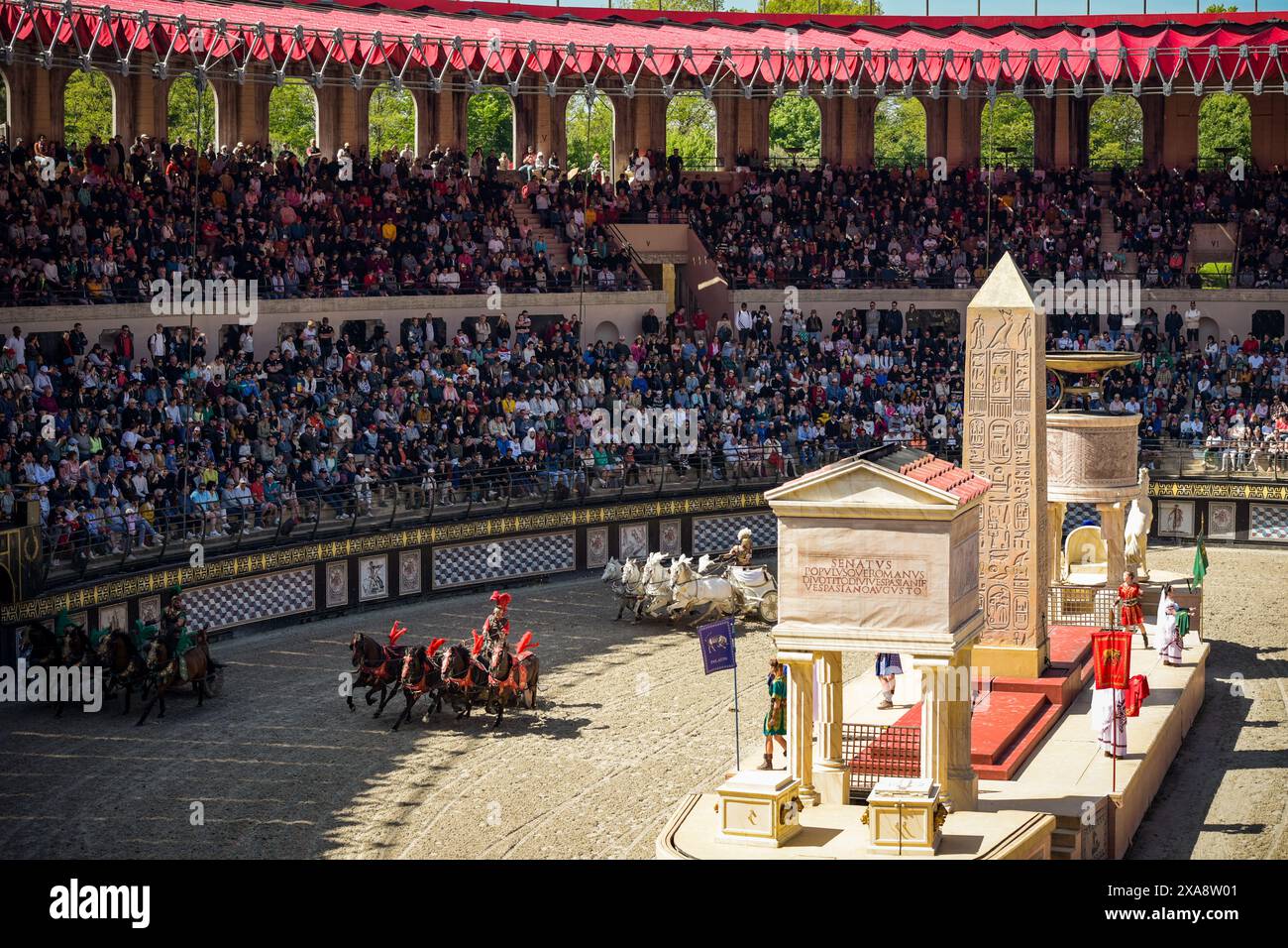 Les Epesses - France - 5th May 2024: view of a Roman circus show at Puy ...