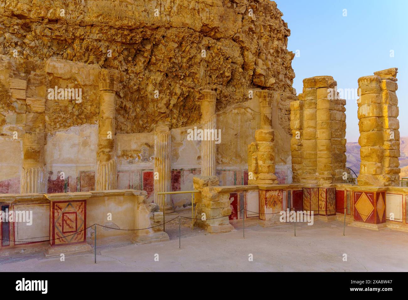 Masada, Israel - January 19, 2024: Sunrise view of the Northern Palace ...
