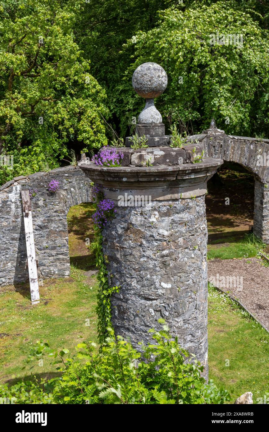 KILLIN, PERTHSHIRE, SCOTLAND, UK, MAY 27. View of an old column in ...