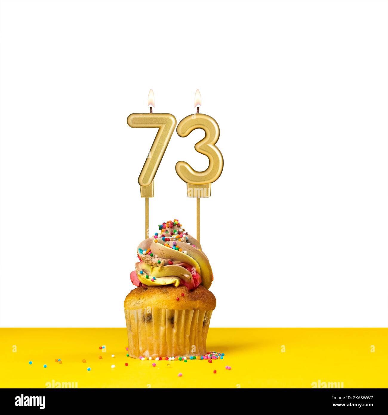 Birthday candle number 73 flame hi-res stock photography and images - Alamy