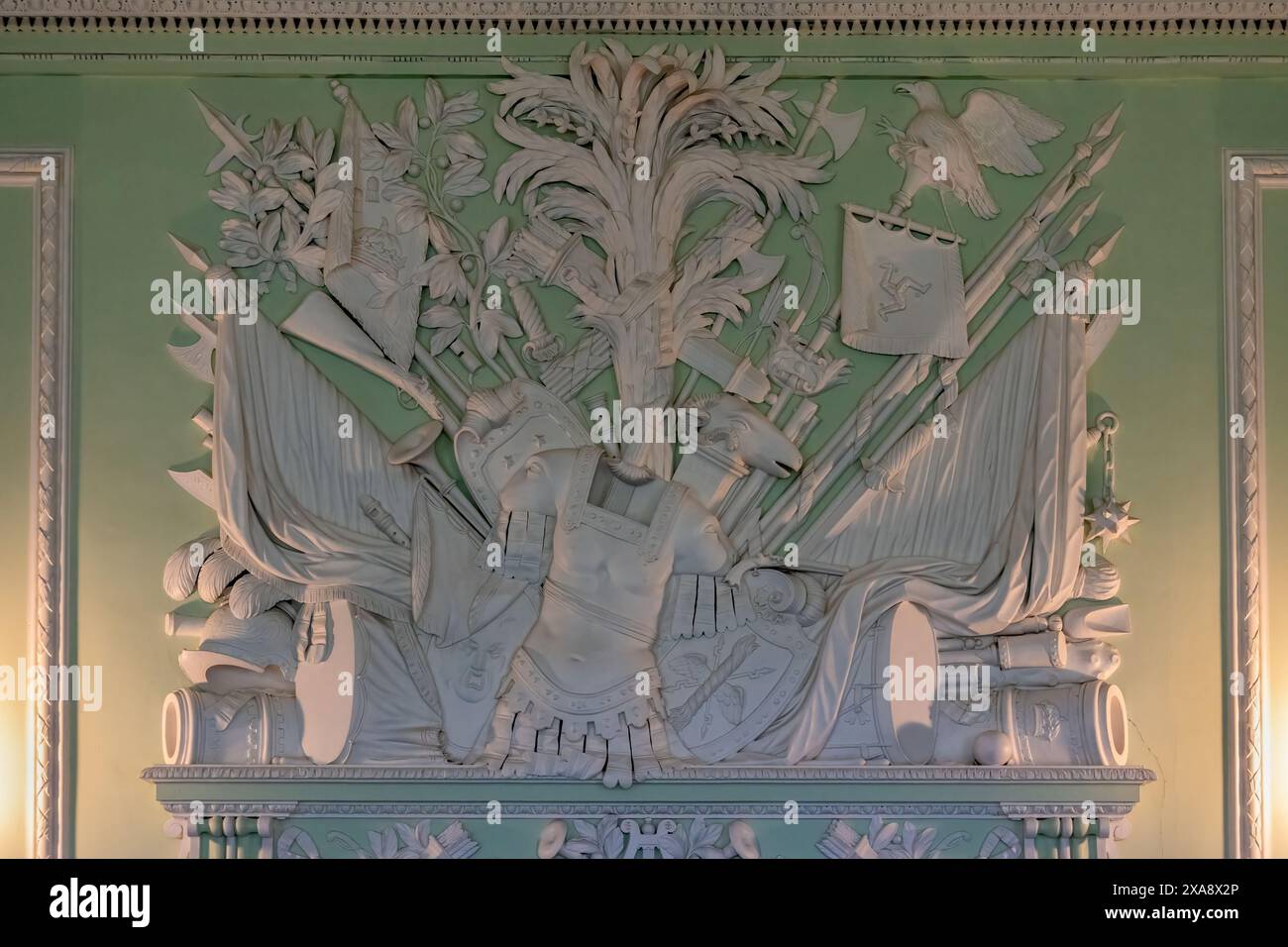 PITLOCHRY, PERTHSHIRE, SCOTLAND, UK, MAY 28. Detail from a wall in ...