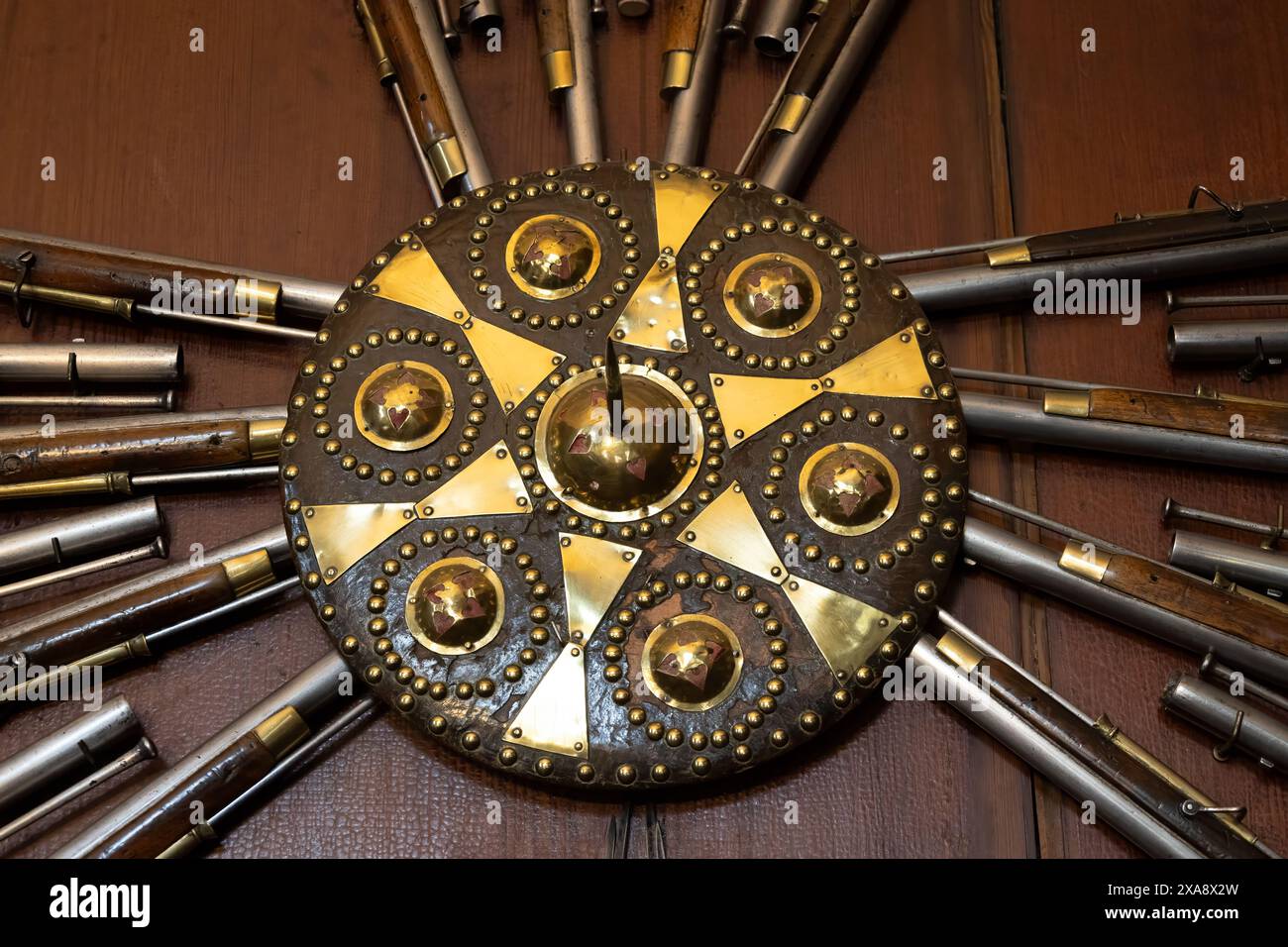 PITLOCHRY, PERTHSHIRE, SCOTLAND, UK, MAY 28. Old weapons in Blair ...