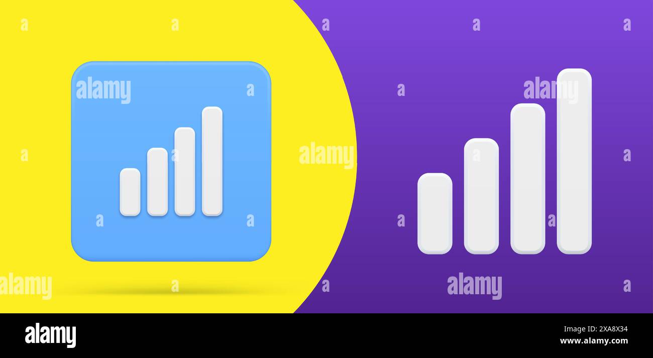 Simple stick level measurement button 3d icon set vector illustration ...