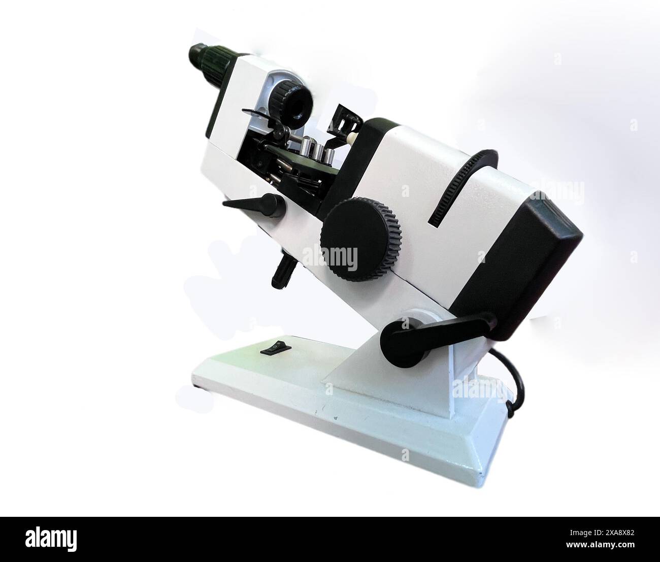 autorefractor isolated on white background. Autorefractor for checking ...