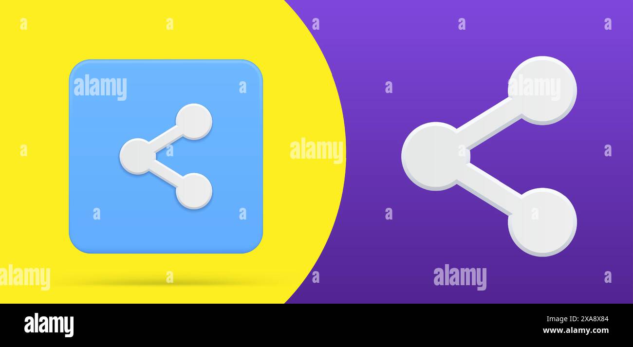 Decentralize compound connection symbol simple 3d icon button set ...