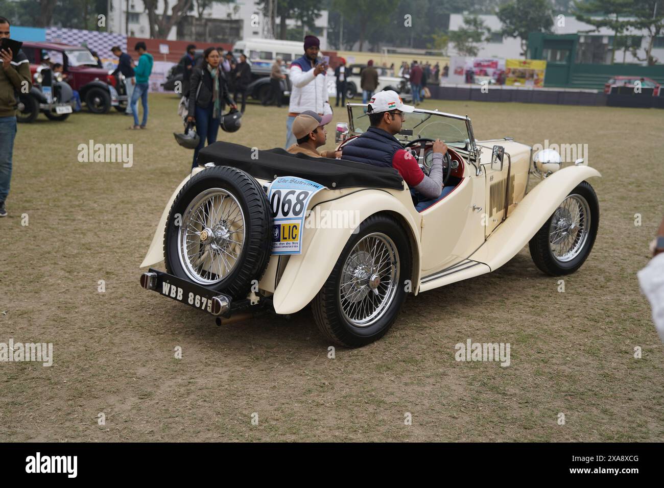 1948 MG TC car with 1250 cc 4 cylinder engine. India WBB 8675 Stock ...