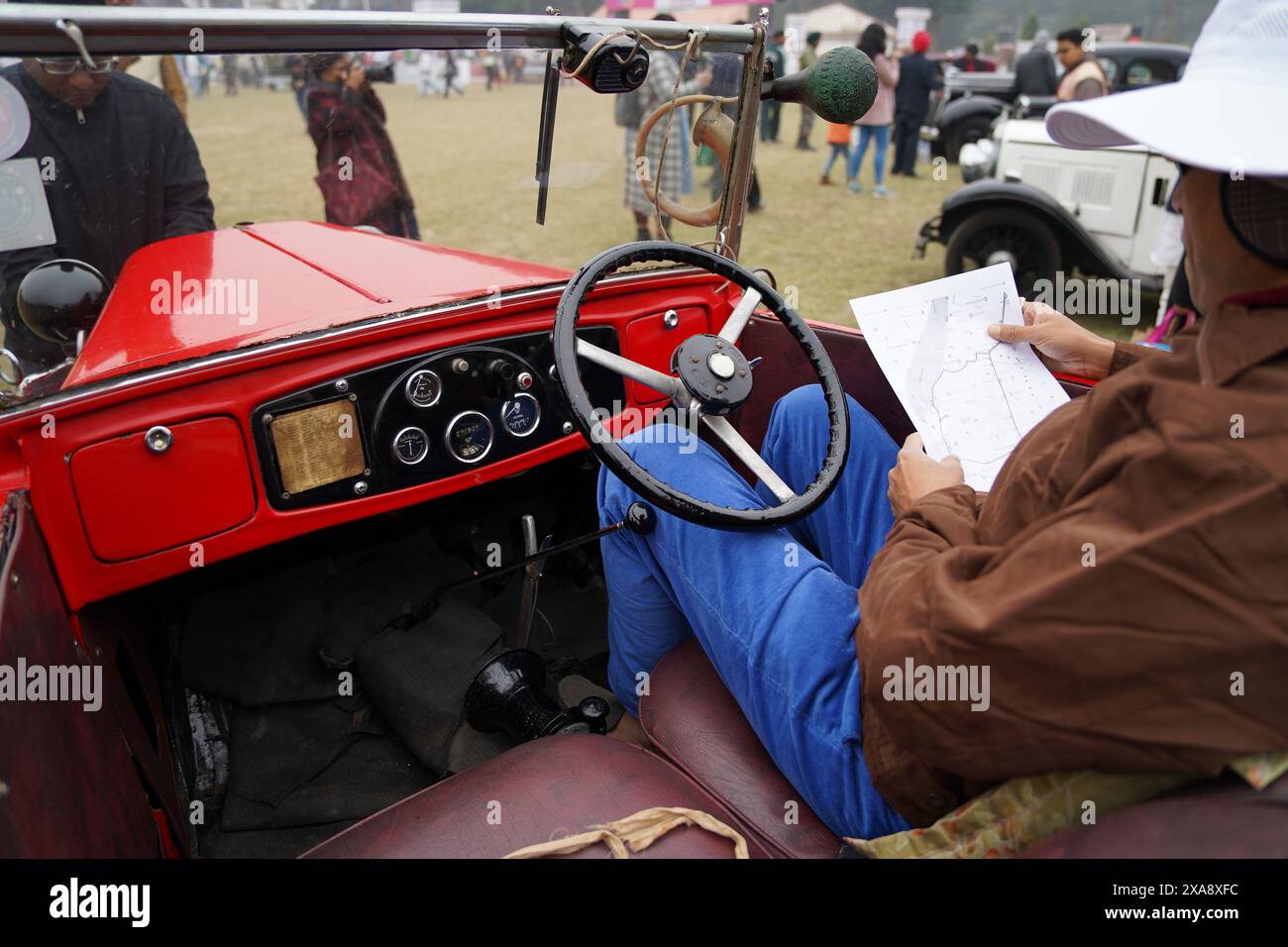 Dashboard of 1934 Austin car with 7 hp and 4 cylinder engine. India WBB ...
