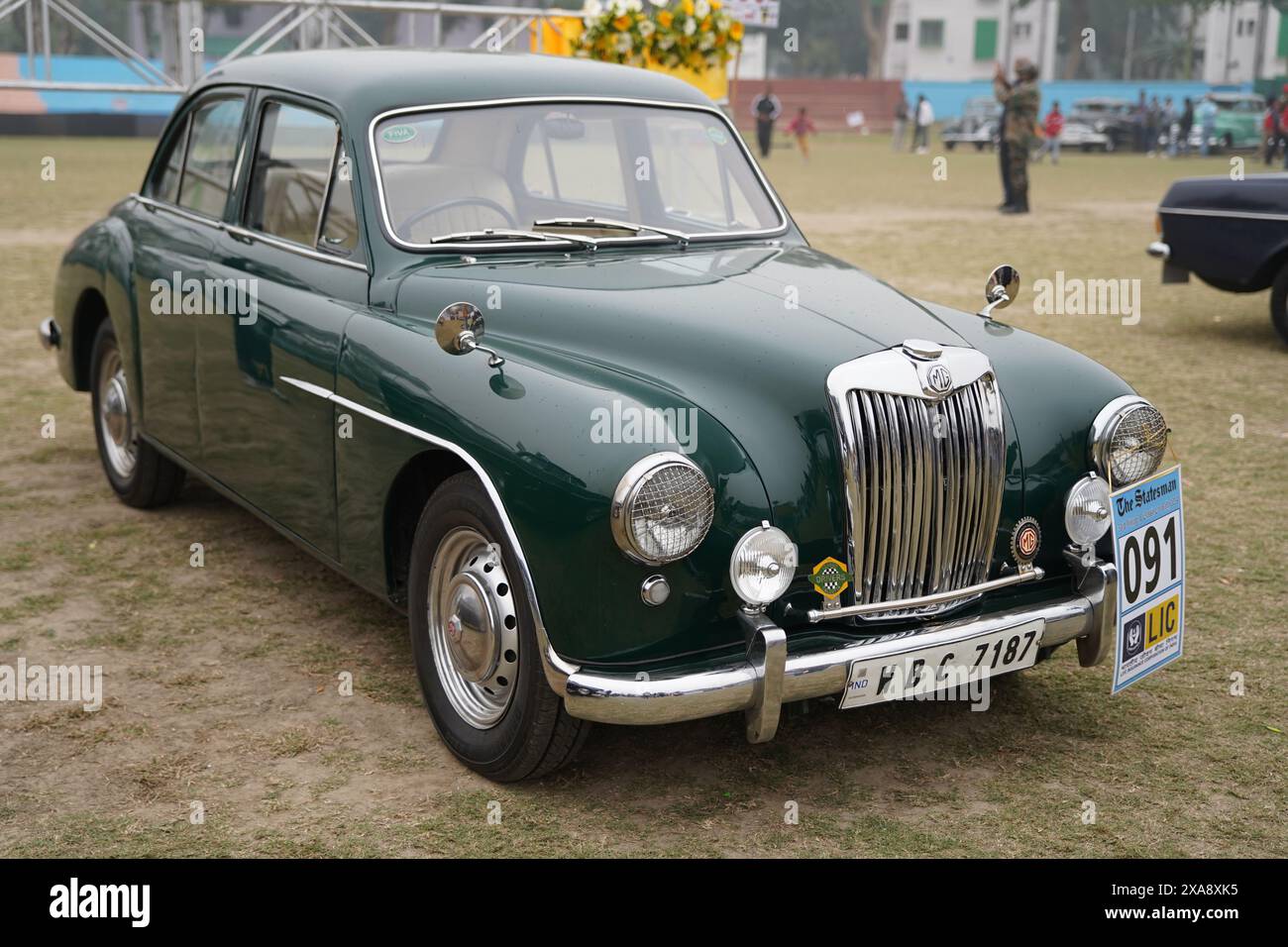 1955 MG Magnette car with 1500 cc and 4 cylinder engine. India WBC 7187 ...
