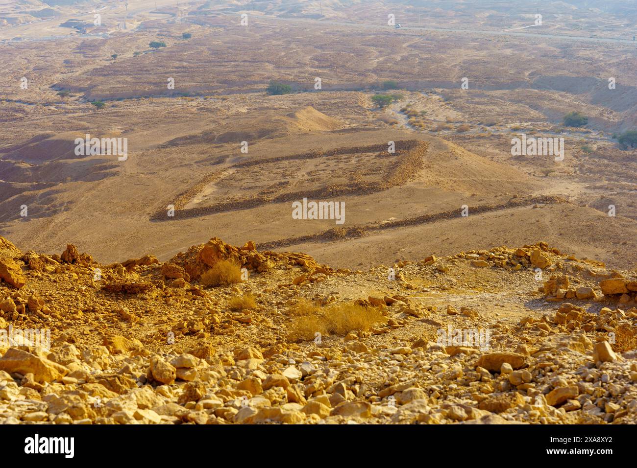 View of the ancient ruins of a Roman siege camp, on the foothill of ...
