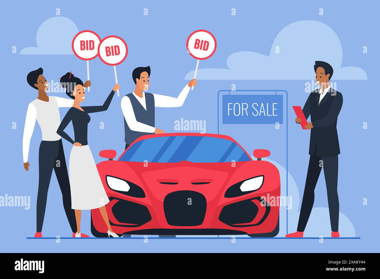 Car for sale at auction and bidding process, price suggestion to ...