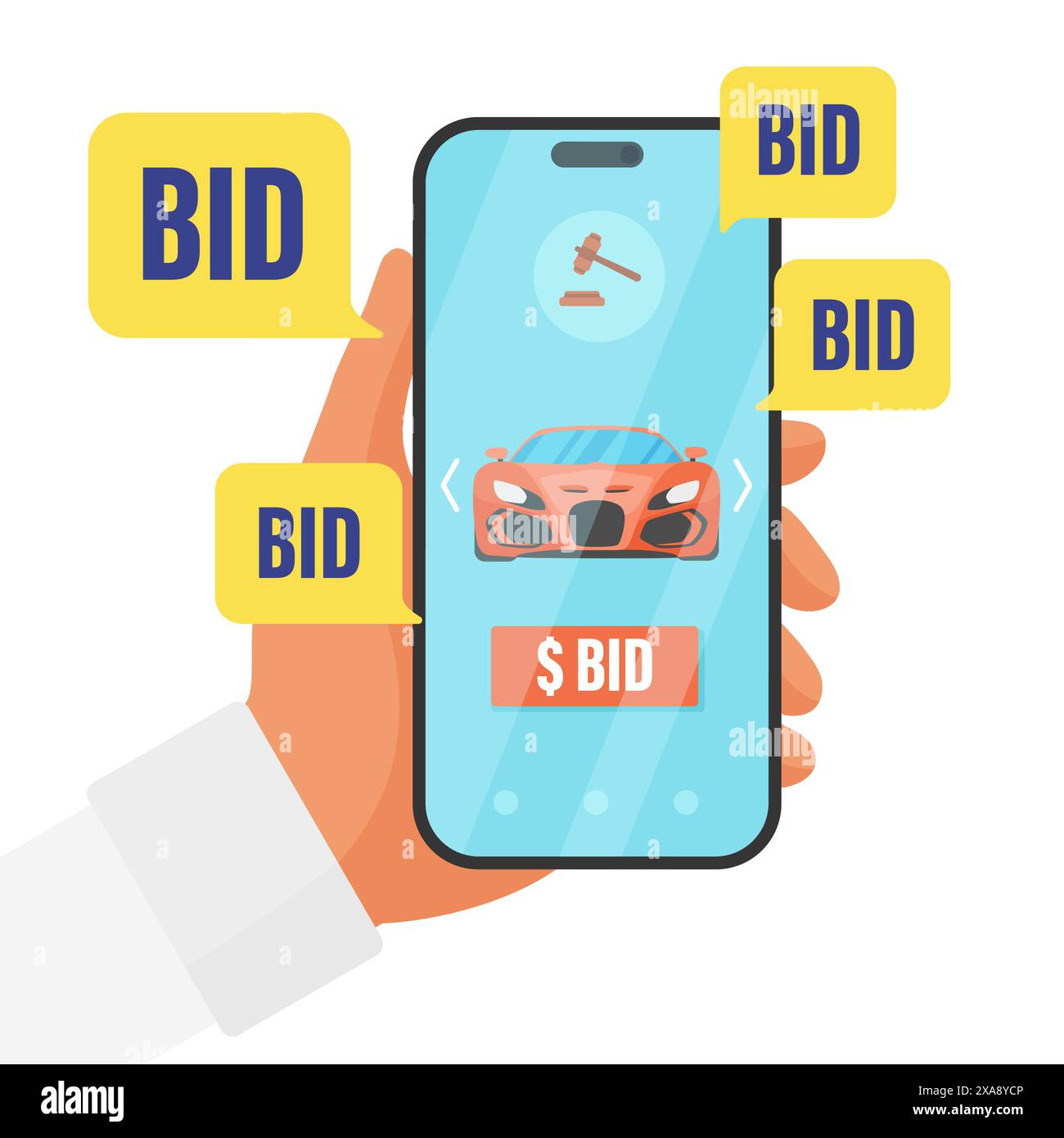 Online auction for car sale in mobile app, price suggestion in speech ...