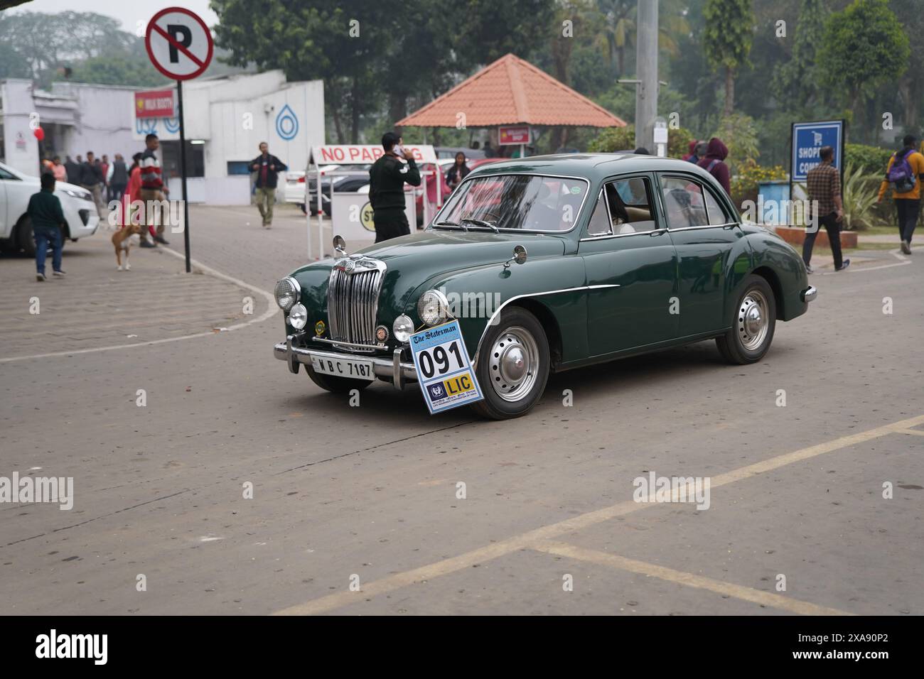 1955 MG Magnette car with 1500 cc and 4 cylinder engine. India WBC 7187 ...