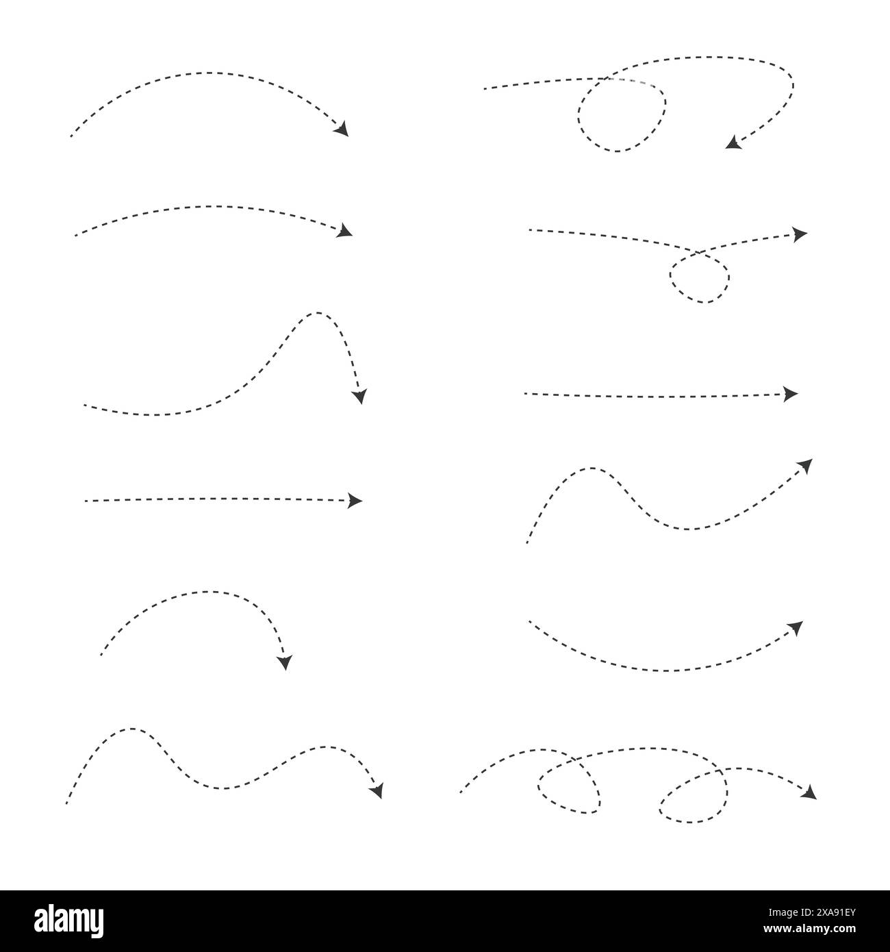 Set of dashed line arrows Stock Vector Image & Art - Alamy